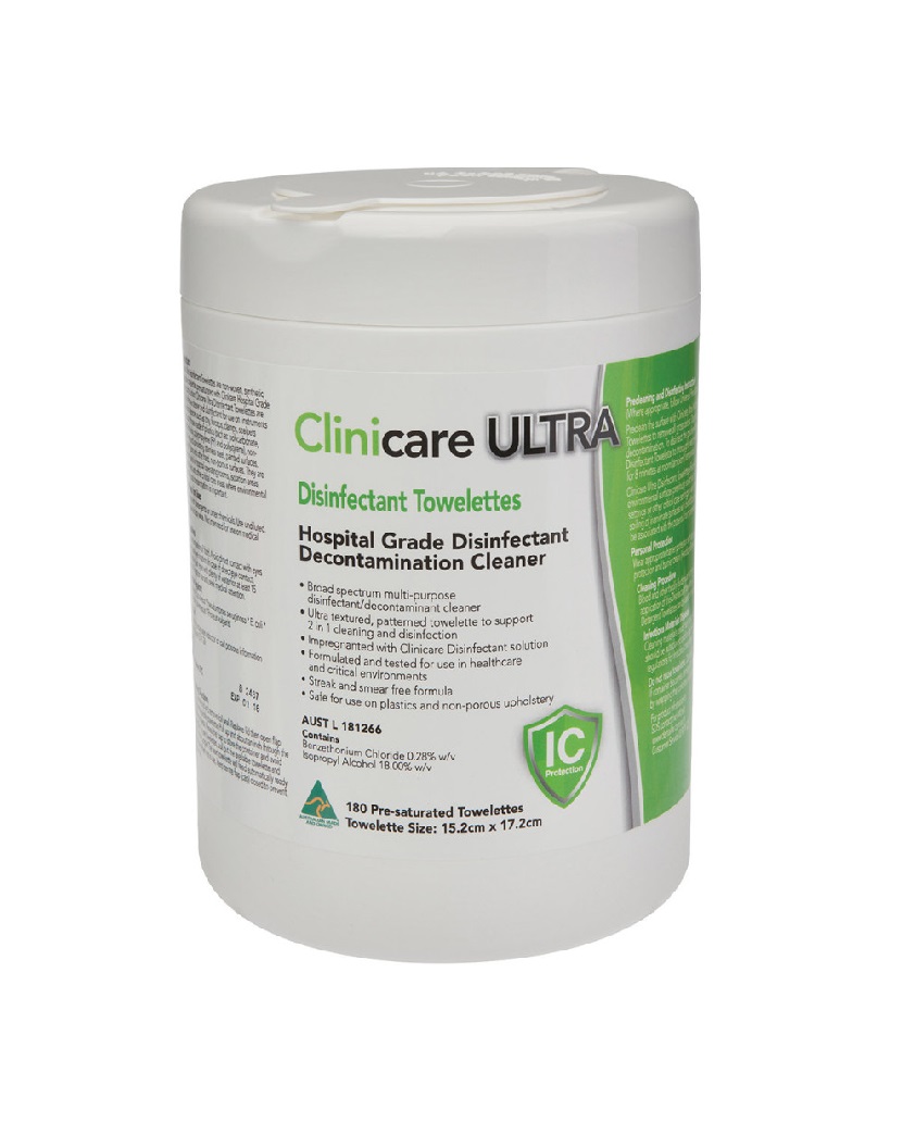 Clinicare ULTRA Disinfectant Towelettes - Ray Purt Dental